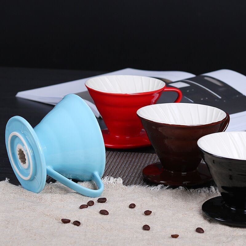 V60 Creamic flower coffee filter
